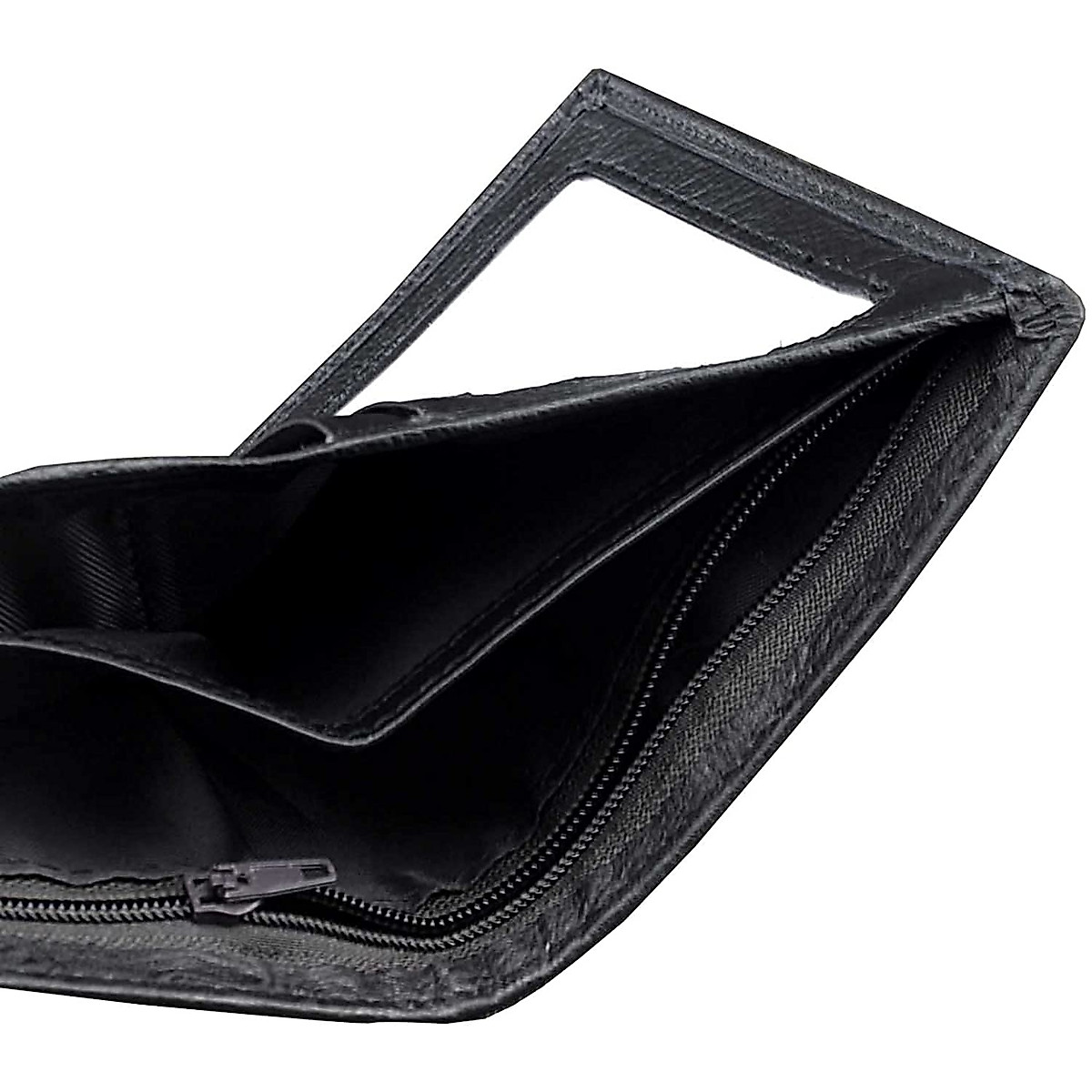 Balck Men Real Leather Vintage Dragon Wallet with Chain Card Holder Purse (vertical)