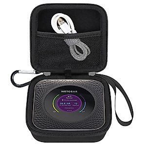 Elonbo Carrying Case for NETGEAR Nighthawk M1 MR1100 / M5 MR5200 / M6 / M6 Pro MR6500 5G Wireless WiFi Mobile Hotspot Router, Extra Interior Mesh Pocket Fits Cable, Black. (CASE ONLY)