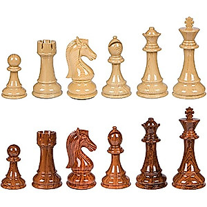 Abigail Chess Inlaid Wood Folding Board Game with Pieces, Extra Large 21 Inch Set