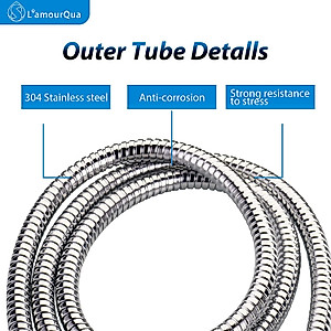 Socila Professional Stainless Steel Shampoo Bowl Hose - 1/2" Thread Sprayer Head to 1/4" Thread Water Pipe for Barber Shop & Salon Sink Replacement Part for Faucet and Sprayer