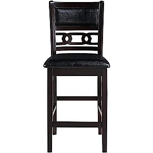 New Classic FURNITURE Gia 5-Piece Table with Four Chairs, Inch, 42" Counter Set, Ebony