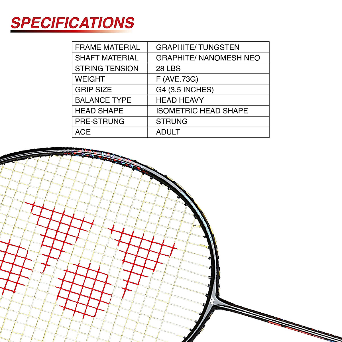 YONEXYONEX Astrox Smash Badminton Racket, Black/red