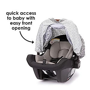 Diono Infant Car Seat Cover, Universal Weather Protection Canopy for Baby, Adjustable and Breathable with Insect Net, Gray