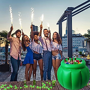 Large Halloween Inflatable Cauldron Drink Cooler Halloween Cooler for Drinks, Witch Cauldron Beverage Holders for Halloween Party Decoration Witch Party Supplies, 22x18 Inch (Green)