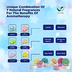 Aromatherapy Shower Steamers- Organic Shower Bombs - Natural Essential Oils for Strong Lingering Fragrance- Perfect for Women Men