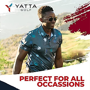 YATTA GOLF Standout Performance Golf Polo Shirts – Men’s – Pura Vida – L