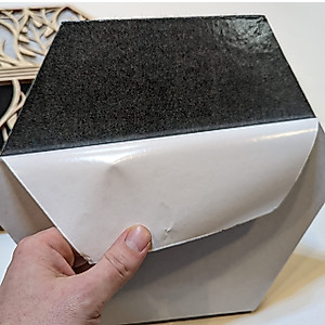 Now Spinning Curated Pack - 16 Acoust-Hex Sound Absorbing Panels with 3 Artistic Wood Diffuser Patterns Hexagon Tiles (Gears - Maroon, Grey, Black)