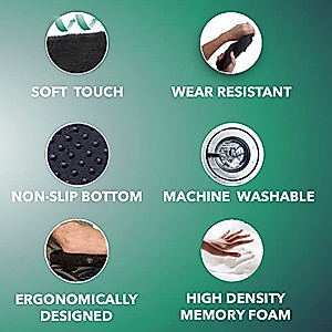 Ergonomic Memory Foam Office Chair Armrest Pads, Comfy Arm Rest Covers for Desk, Gaming, Computer and Wheelchair, offering Elbows and Forearms Pressure Relief (Set of 2)