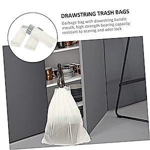 60Pcs drawstring garbage bag white trash bin compost garbage bin mini trash bags small garbage bags plastic trash bag 4 gallon trash bag Household Trash Bags Strong Garbage Bags