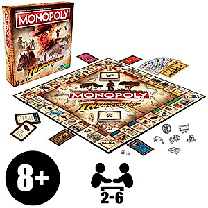 Hasbro Gaming Monopoly Indiana Jones Game, Inspired by The Indiana Jones Movies, Board Game for 2-6 Players, Ages 8 and Up