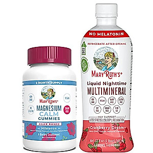 Magnesium Citrate Gummies & Liquid Multimineral (Cranberry) Bundle by MaryRuth's | Magnesium Supplement | Stress Relief, Bone, Nerve, Gut Health | Natural Sleep Support | Vegan Vitamins, Calcium & MSM