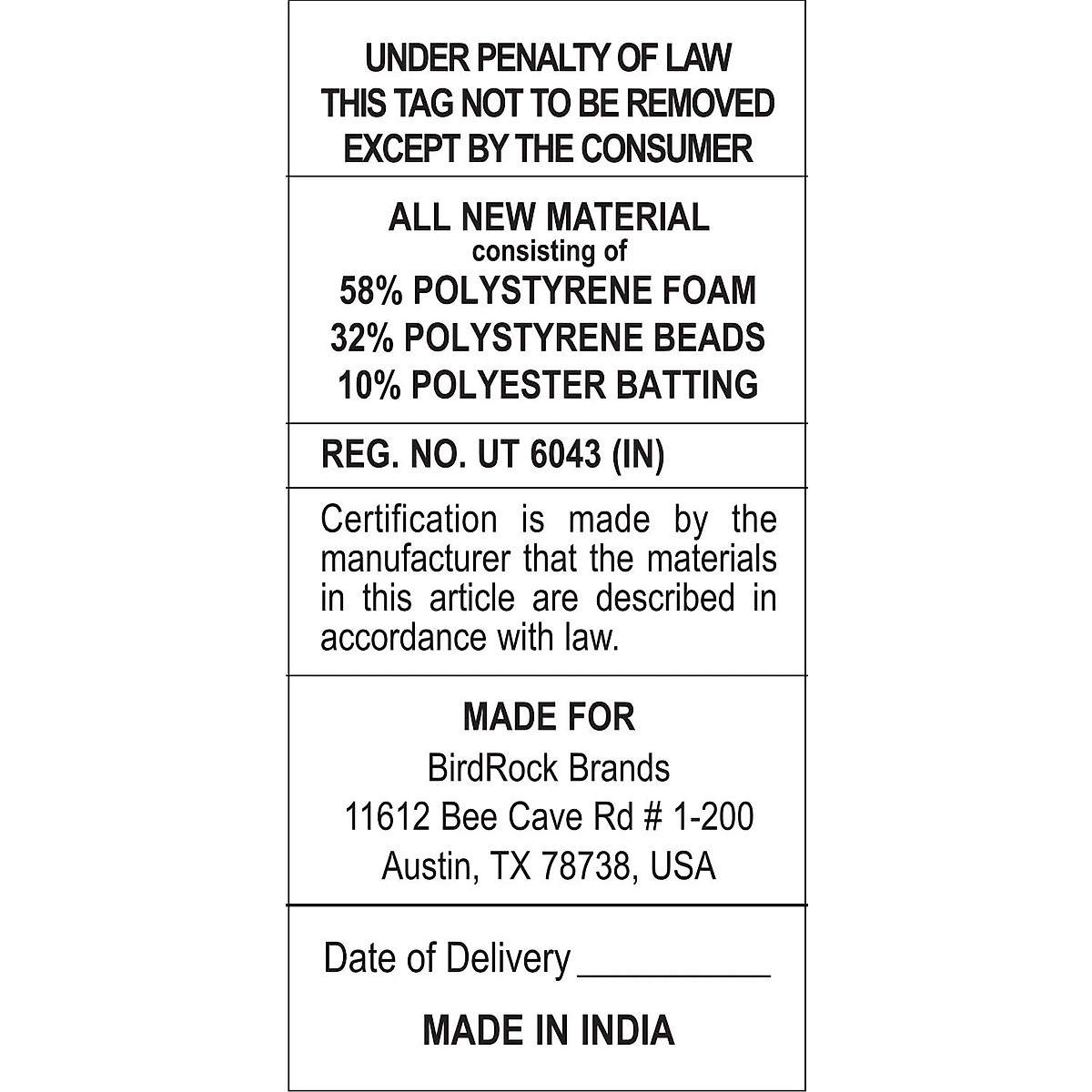 BIRDROCK HOME Outdoor Pouf Ottoman | Outdoor Patio Waterproof Foot Rest | Large Pouf for Living Room | Black