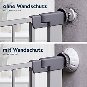 Wall Cups for Baby Gates Hoffenbach | 4 Pack | Works with All Walk-Through Pressure Mounted Child & Dog Safety Gates | Pads Protect Doorway, Door Frame, Stairs | No Drill | German Quality