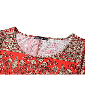 Veranee Women's Plus Size Swing Tunic Top 3/4 Sleeve Floral Flare T-Shirt X-Large 16-9