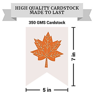 Pre-Strung Happy Thanksgiving Banner - NO DIY - Thanksgiving Banner with Gold Glitter Details - Pre-Strung Garland on 8 ft Strand - Fall Thanksgiving Party Decorations & Decor. Did we Mention no DIY?