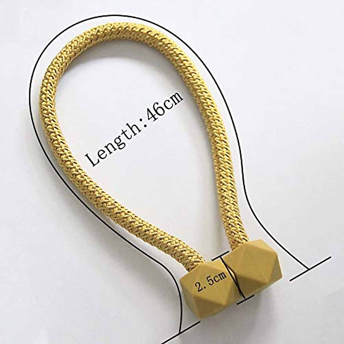 Curtain Tiebacks 2Pc Magnetic Curtain Tieback Holdbacks Buckle Clip Strap Magnet Pearl Ball Tie Backs Curtain Hanging Rods Rope Room Accessoires Curtain Holdbacks (Color : Purple, Size : 46cm)