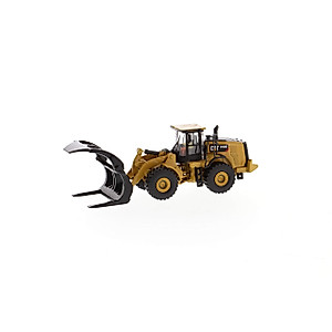 CAT Caterpillar 972M Wheel Loader with Log Fork and Operator High Line Series 1/87 (HO) Scale Diecast Model by Diecast Masters 85950