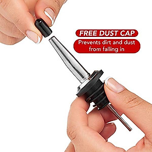 2 Pack Stainless Steel Classic Bottle Pourers Liquor Bottle Pourers Bottle Pourers For Alcohol - Pour Spouts For Liquor Bottles - Liquor Pourers Olive Oil Pourer Alcohol Spouts Bottle Spout Olive Oil