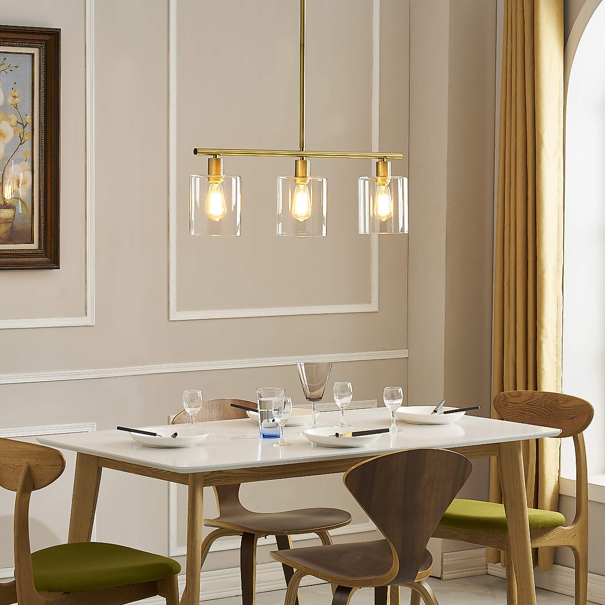 Clear Glass Lamp Shade Modern Cylinder Transparent Lamp Shade With 1-5/8 Fitter Drum Lamp Shade For Floor Lamps, Chandelier, Pendant Lighting Fixture, Table Lamp Replacement Lampshade 6.69"X5.9"