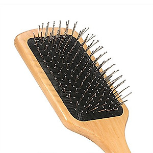 Hair Care Comb, Anti‑Static Hair Brush, Bristle Hair Comb Simple Lady Female Wood Steel Needle Hairdressing Hair Care Healthy Scalp Massage Comb