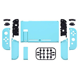 eXtremeRate DIY Replacement Shell Buttons for Nintendo Switch, Heaven Blue Back Plate for Switch Console, Custom Housing with Full Set Buttons for Joycon Handheld Controller [Only Shell, NO Console]