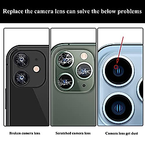 LOZOP Rear Camera Lens Glass Replacement with Adhesive Pre-Installed Compatible for iPhone 13 Pro / 13 Pro Max (3 Pieces/Set) with Repair Tools and Installation Manual