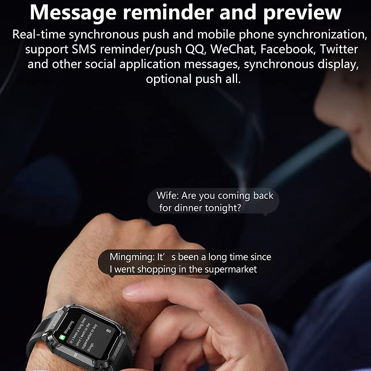 HEXADRC 1.95'' Military Smart Watches, IP68 Waterproof Smart Watch with Bluetooth Call, 123 Sports Modes Fitness Tracker Watch Tactical Smartwatch for iPhone & Android Phone