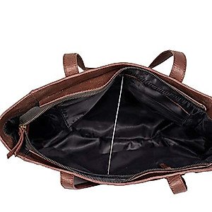 Mona B Hailey Genuine Western Cowhide and Leather Tote Handbag Plus a Bonus Bag Vegetable Dyed with RFID Blocking