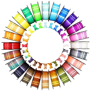 24 Colors 1.75mm Silk Shiny PLA Filament Bundle Pack, It Include 24 Silk Shiny Luster Beautiful Bright Colors, Each Spool 250g, 24 Spools Packed, Total 6Kg 3D Printer Filament Material by MIKA3D
