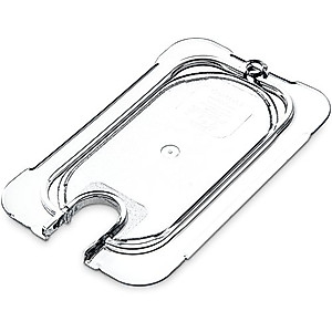 Carlisle FoodService Products 10337U07 StorPlus Ninth Size Polycarbonate Universal Flat Surface Notched Food Pan Lid, Clear (Pack of 6)