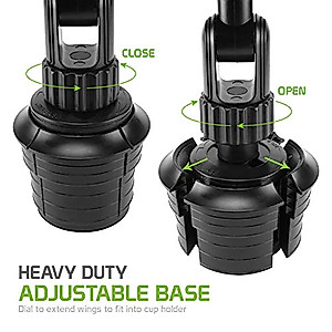 Cellet Car Cup Holder Phone Mount, Phone Holder Mount Cradle Universal Adjustable Compatible for All Smartphones Apple iPhone, Samsung Galaxy Note, LG, Moto Google Pixel