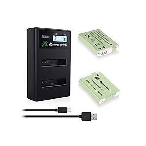 Powerextra 2 Pack NB-6LH Battery and Dual USB Charger for Canon NB-6L Battery and Canon Powershot S120 SX510 HS SX280 HS SX500 is SX700 D20 S90 D30 ELPH 500 SX270 SX240