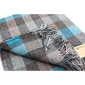 British Throw Blanket Made in England. 100% Pure New Wool English Blanket 59" x 72" Made in Huddersfield, Yorkshire by Huddersfield Fine Fabrics ®