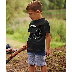 BROOKLYN VERTICAL 4-Pack Toddler NASA Print Outer Space Rocket Ship Short Sleeve T-Shirt | Soft Cotton Sizes 2T-4T (Combo A, 4T)