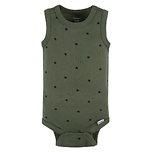Gerber Baby Boys Multi-Pack Sleeveless Onesies Bodysuit Green Stars 12 Months