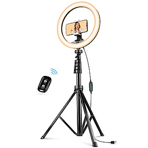 UBeesize 12.2" Ring Light with 62" Selfie Stick Tripod, LED Ring Light with Stand and Phone Holder for Recording/Makeup/YouTube/TIK Tok, Compatible with Cell Phone, Camera