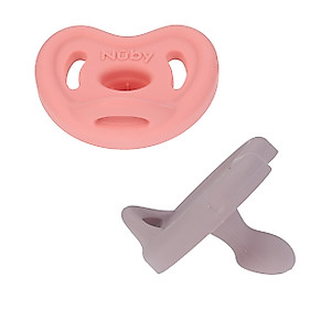 Nuby 100% Silicone Orthodontic Pacifiers 2pk, 0-6 Months