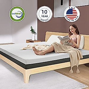 Erdoru 2 Inch Queen Size Mattress Topper with Removable Cover,8 Inch Memory Foam Mattress,2-in-1 Combination Mattress Topper in a Box,CertiPUR-US Certified,White