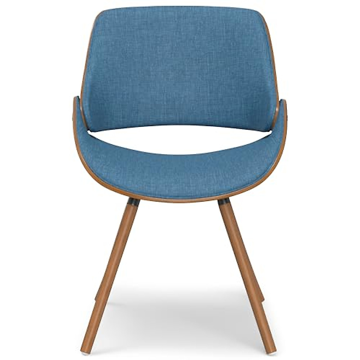 SIMPLIHOME Malden Dining Chair in Blue Linen Look Fabric, 22.8" W x 20.9" D x 30.9" H, Mid-Century Modern Wood Back Chair for Dining Room