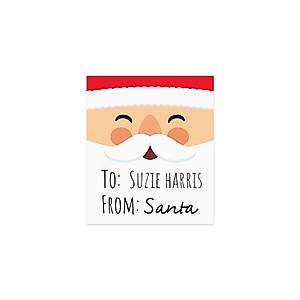 Personalized from Santa Gift Labels / 72 Custom Christmas Sheeted Labels / 1.5" x 1.75" Holiday Gift Tags