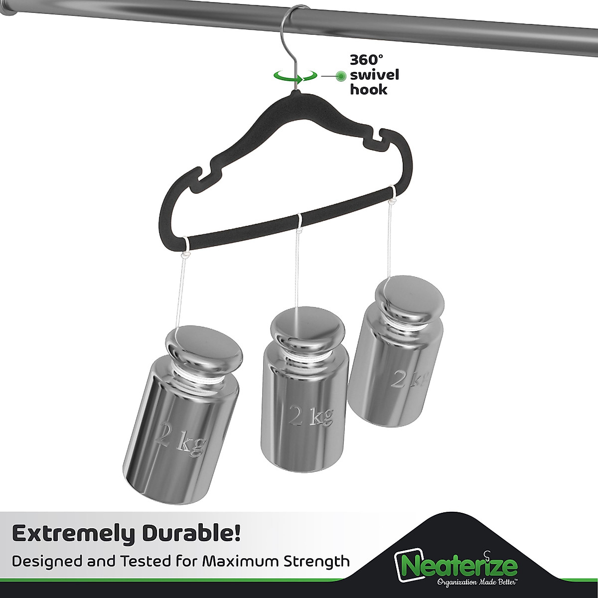 Velvet Baby Hangers for Clothes - Heavy Duty Non Slip Velvet Kids Hangers Or Toddler Hangers for Closet | Ultra Thin Design Kid Hangers for Space Saving - Ganchos De Ropa para Bebe (16 Pack Black)