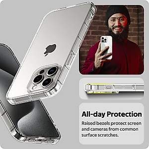 Clear Case for iPhone 15 Pro Max Aeska Ultra [Slim Thin] Flexible Scratch Resistant Transparent TPU Shockproof Gel Rubber Soft Silicone Protective Phone Case Cover for iPhone 15 Pro Max 6.7'' (Clear)