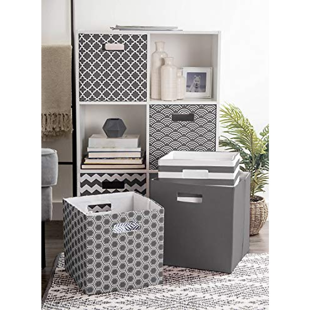 DII Poly-Cube Storage Collection Hard Sided, Collapsible Solid, Small, Gray