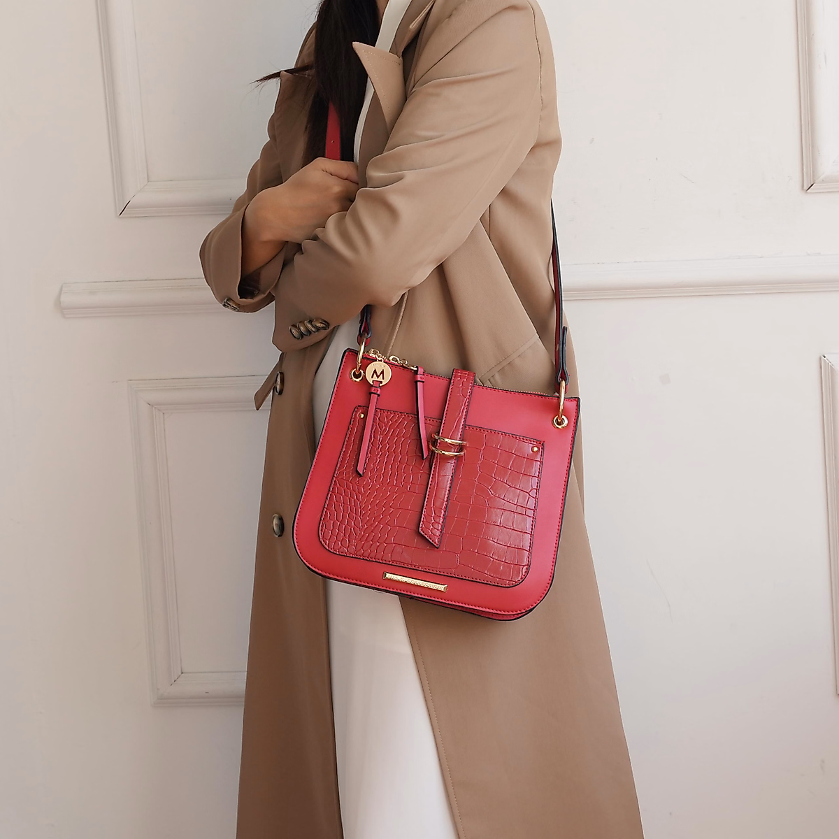 MKF Collection Women's Crossbody Bag, Vegan Leather Crossover Bag, Small Shoulder Bag Handbag by Mia K