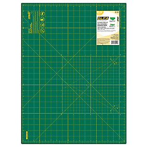OLFA 18" x 24" Self Healing Rotary Cutting Mat (RM-SG) - Double Sided 18x24 Inch Cutting Mat with Grid for Quilting, Sewing, Fabric, & Crafts, Designed for Use with Rotary Cutters (Green)