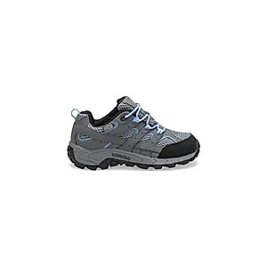 Merrell Moab 2 Low Lace Waterproof Hiking Sneaker, Grey/Periwinkle, 12 US Unisex Big Kid