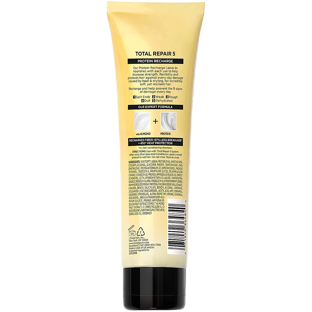 L'Or?al Elvive Total Repair 5 Protein Recharge Leave-in Conditioner, 5.1 fl. oz (Pack of 2)