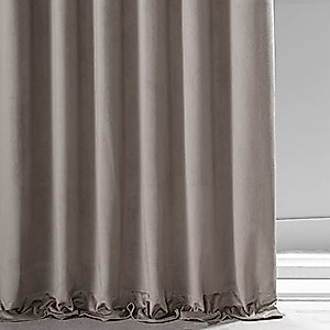 HPD HALF PRICE DRAPES Blackout Solid Thermal Insulated Window Curtain 50 X 96 Signature Plush Velvet Curtains for Bedroom & Living Room (1 Panel), VPYC-SBO161209-96, Library Taupe