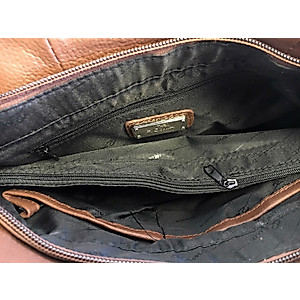 Roma Leathers Leather Locking Concealment Purse - CCW Concealed Carry Gun Shoulder Bag (Brown)