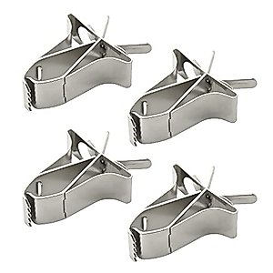 XINMEIWEN 4Pack Birds Food Holders Parrot Fruit Vegetable Clips Stainless Steel Feeder Bird Cage Accessories for Bird Cockatiel Parrot